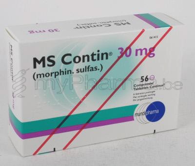 BVBA apotheek Patrick Meysen 3990 Peer : MS CONTIN 30 MG 56 TABL