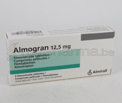 BVBA apotheek Patrick Meysen 3990 Peer : Welkom > ALMOGRAN 12,5 MG 3 TABL