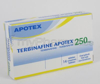BVBA apotheek Patrick Meysen 3990 Peer : TERBINAFINE APOTEX 250 MG 14 TABL