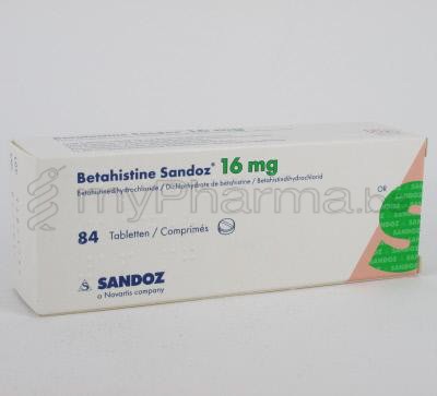 Pharmacie Meysen SPRL 3990 Peer : Home > BETAHISTINE SANDOZ 16 MG 84 COMP