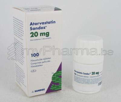 BVBA apotheek Patrick Meysen 3990 Peer : ATORVASTATIN SANDOZ 20 MG 100 TABL