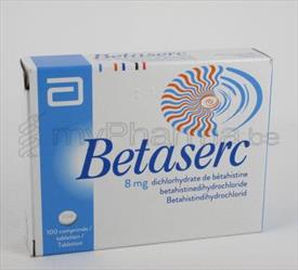 BVBA apotheek Patrick Meysen 3990 Peer : Welkom > BETASERC 8 MG 100 TABL