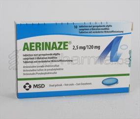 BVBA apotheek Patrick Meysen 3990 Peer : Welkom > AERINAZE 2,5MG/120MG ...