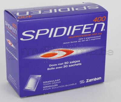 BVBA apotheek Patrick Meysen 3990 Peer : SPIDIFEN 400 MG 30 ZAKJES