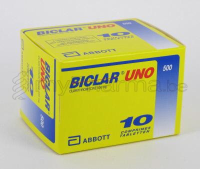BVBA apotheek Patrick Meysen 3990 Peer : Welkom > BICLAR UNO 500 MG 10 TABL