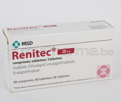 BVBA apotheek Patrick Meysen 3990 Peer : Welkom > RENITEC 20 MG 98 TABL