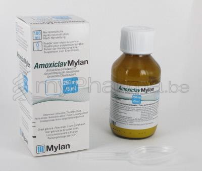 BVBA apotheek Patrick Meysen 3990 Peer : AMOXICLAV MYLAN 250MG/5ML 100 ...