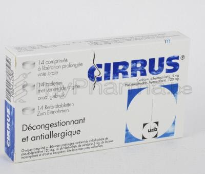 Pharmacie Meysen SPRL 3990 Peer : Home > CIRRUS 5MG/120MG 14 COMP