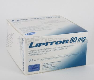 BVBA apotheek Patrick Meysen 3990 Peer : LIPITOR 80 MG 98 TABL