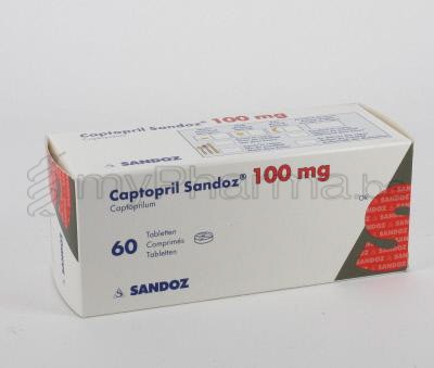 BVBA apotheek Patrick Meysen 3990 Peer : CAPTOPRIL SANDOZ 100 MG 60 TABL