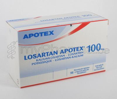 BVBA apotheek Patrick Meysen 3990 Peer : LOSARTAN APOTEX 100 MG 98 TABL