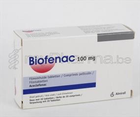 BVBA apotheek Patrick Meysen 3990 Peer : Welkom > BIOFENAC 100 MG 20 TABL