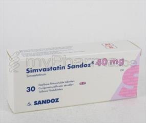 Apotheek Meysen Peer 3990 Peer : Welkom > SIMVASTATINE SANDOZ 40 MG 30 TABL